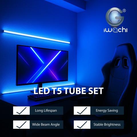 IWACHI T5 LED TUBE SET Blue / Yellow / Purple | Xiong Cheng
