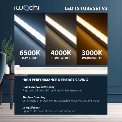 IWACHI T5 LED TUBE SET (V3) 3000K-6500K | Xiong Cheng